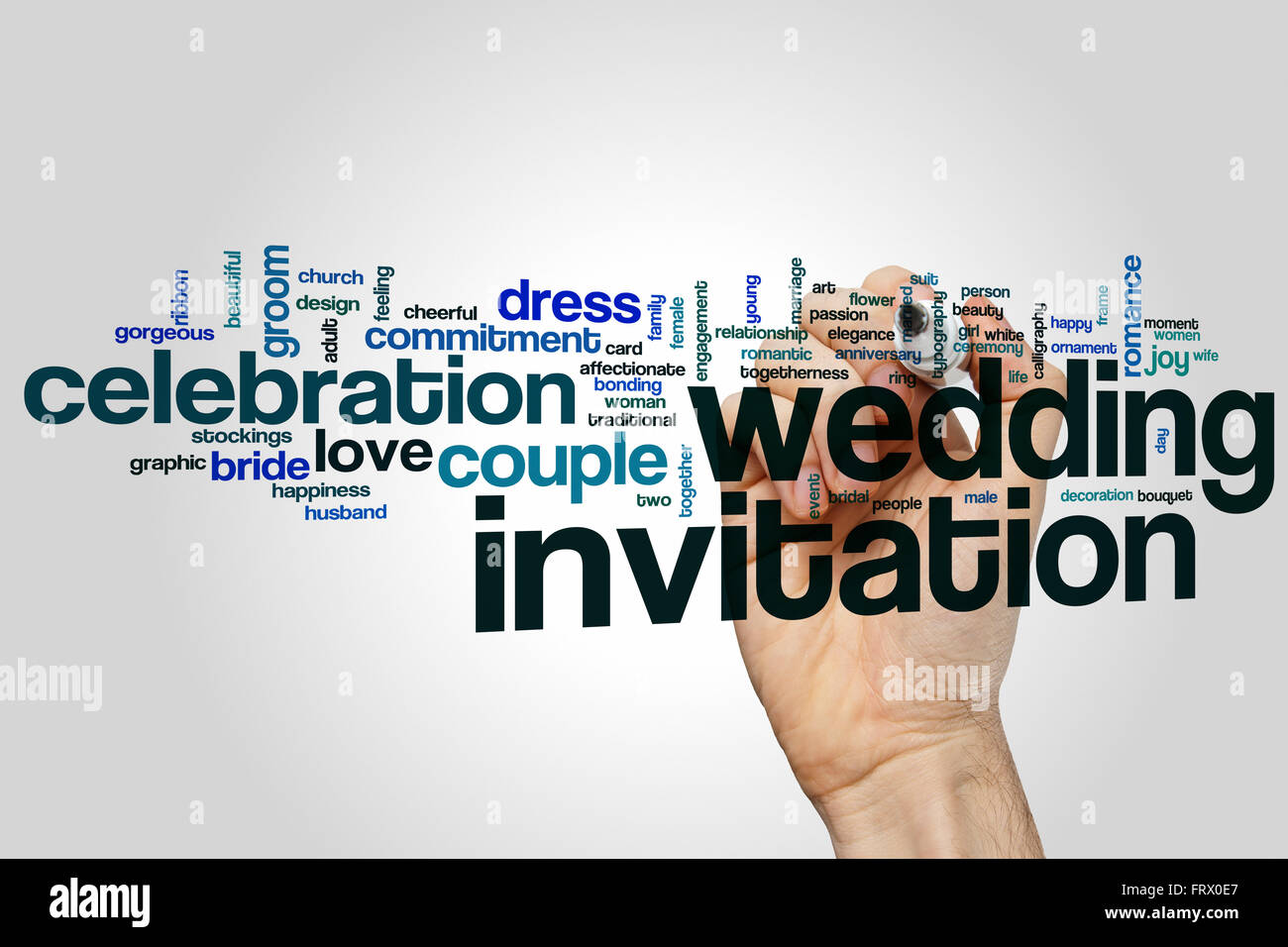 Wedding invitation concept word cloud background Stock Photo - Alamy