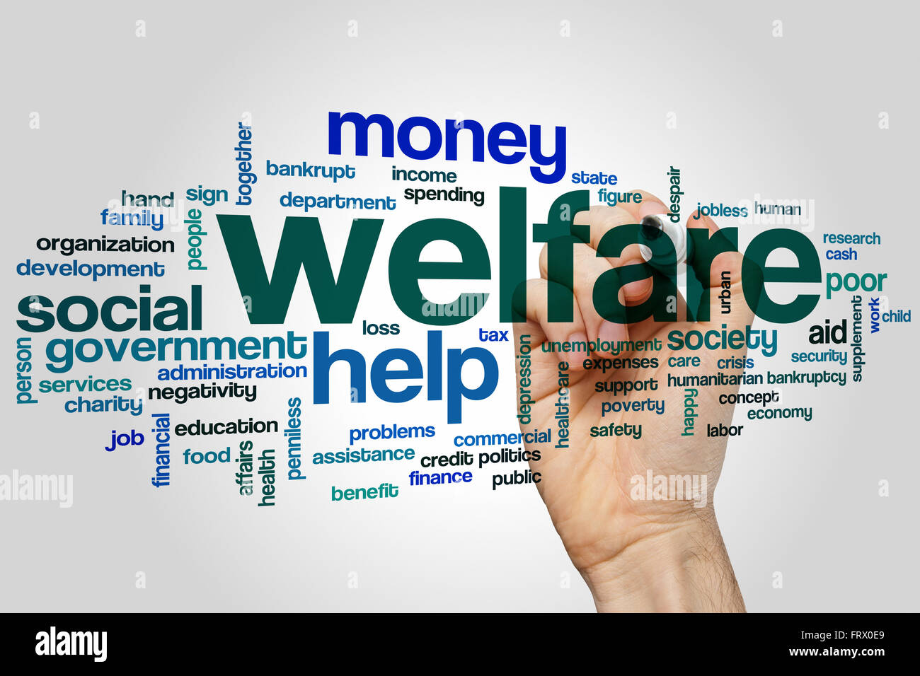 Welfare word cloud concept Stock Photo - Alamy