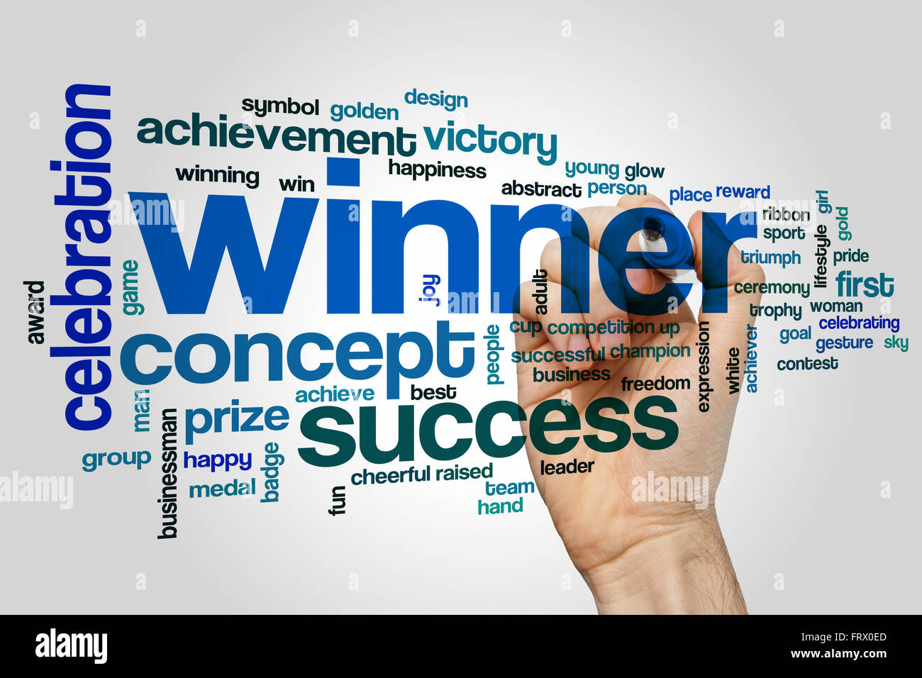 Winner word cloud concept with success celebration related tags Stock ...