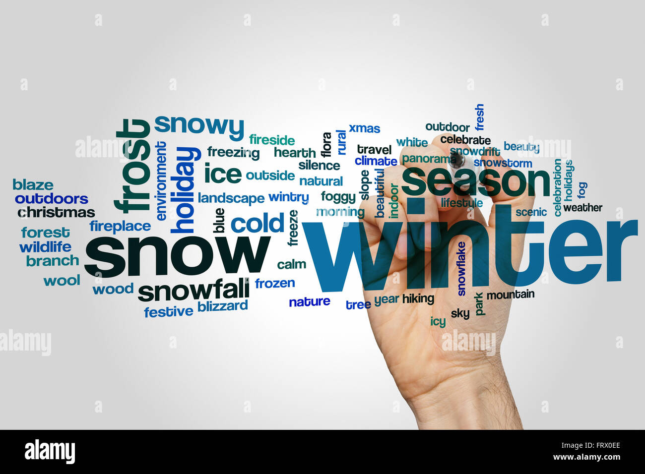 Winter concept word cloud background Stock Photo - Alamy