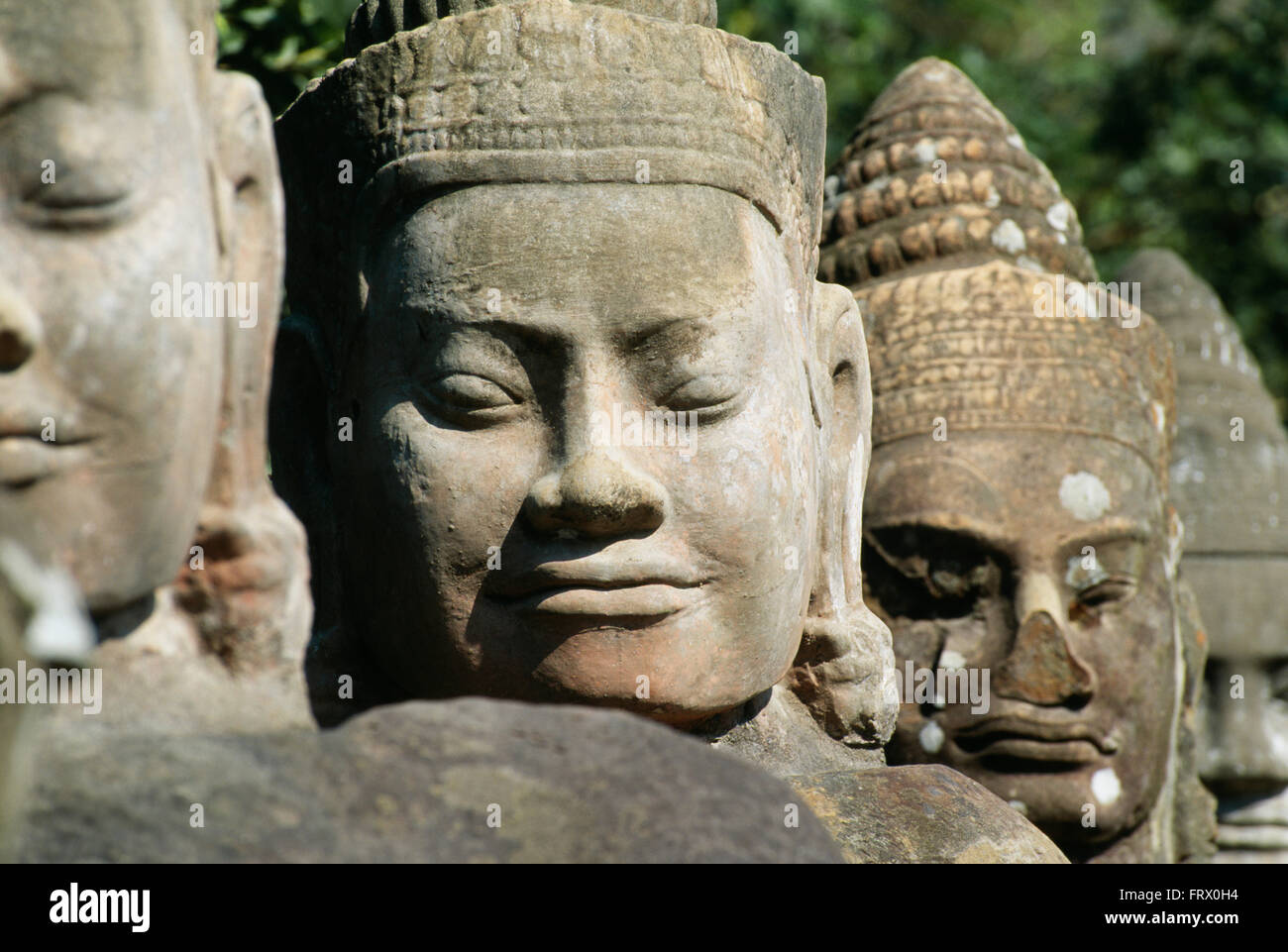 Row of Head Statues, North Gate, Angkor Thom, (Temples of Angkor ...