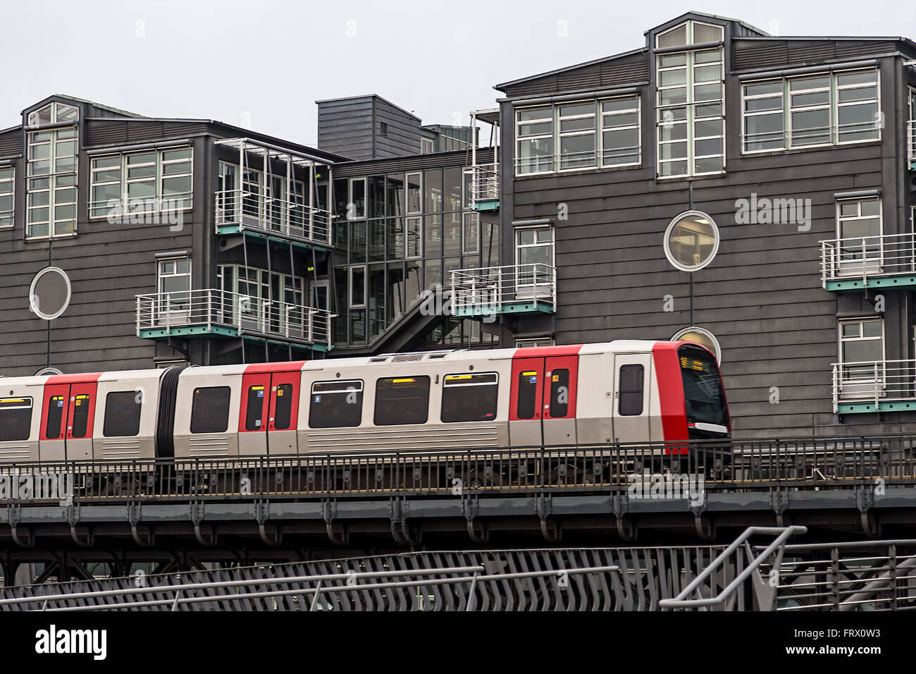 German S-bahn train near Hamburg Baumwall station Stock Photo - Alamy