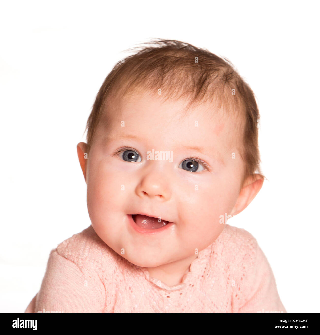 baby girl smiling studio cutout Stock Photo - Alamy