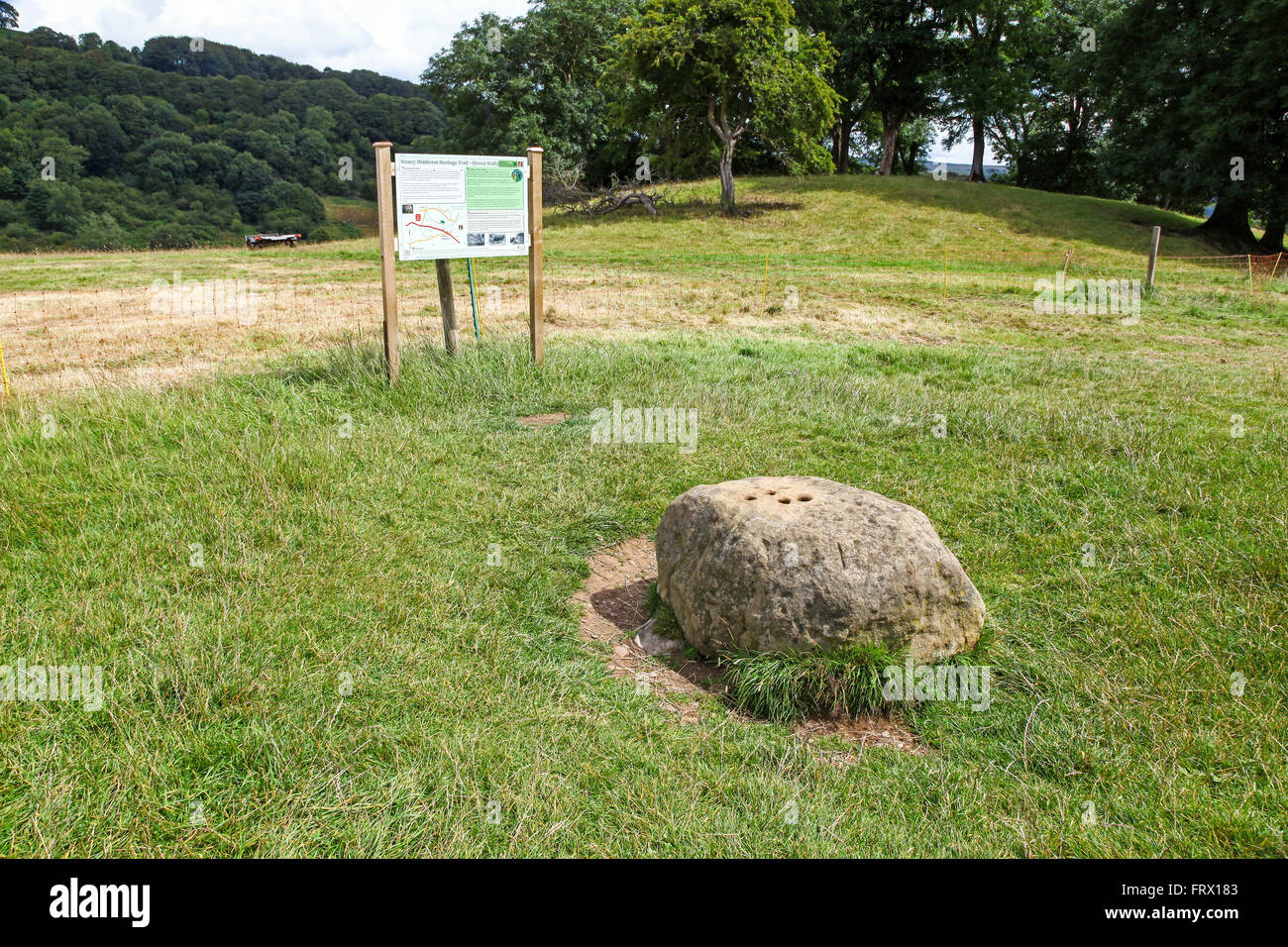 The Coolstone, a Plague Stone or Boundary Stone Eyam Derbyshire Peak ...