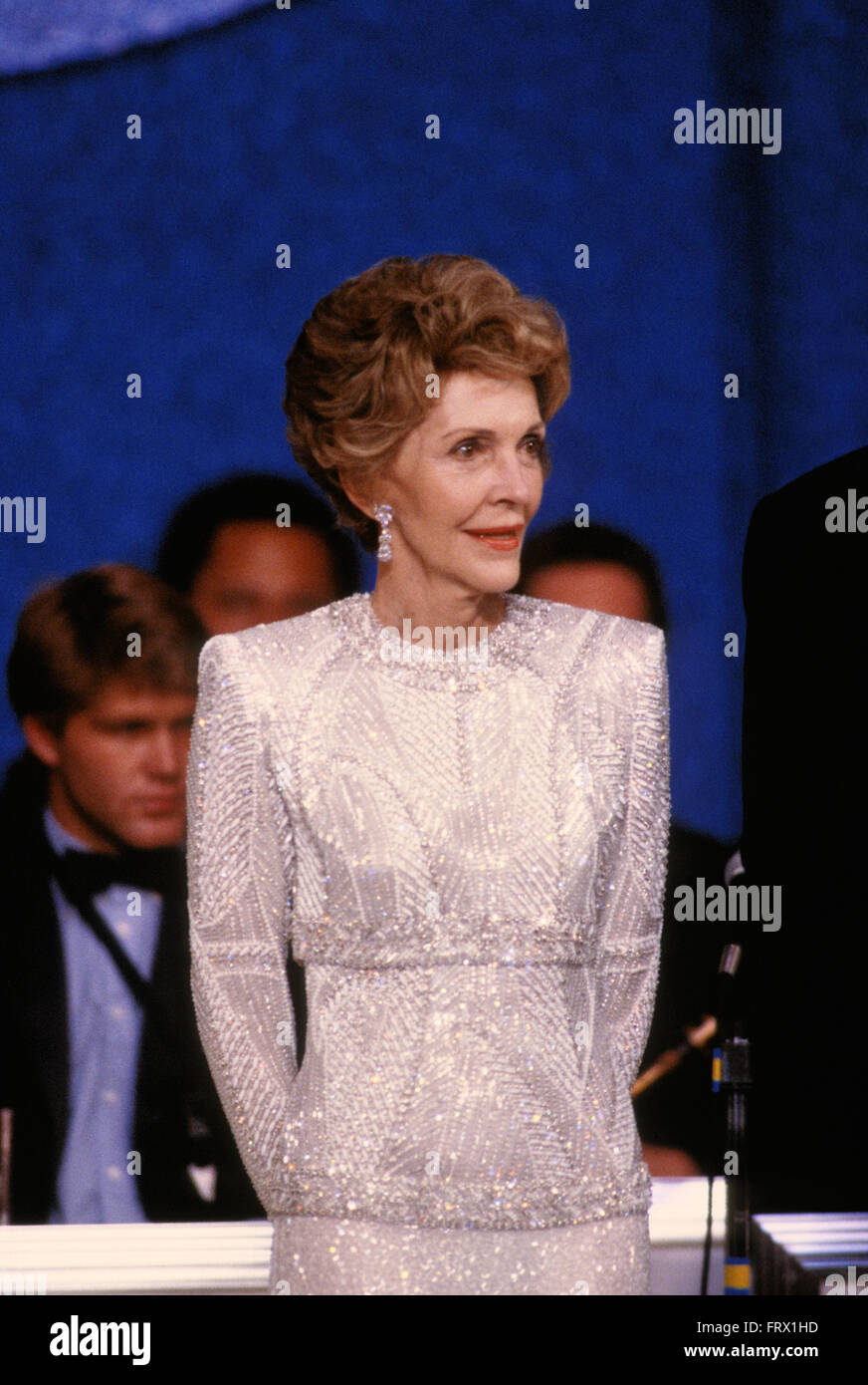 Washington, DC., USA 20t January, 1985 First Lady Nancy Reagan listens ...