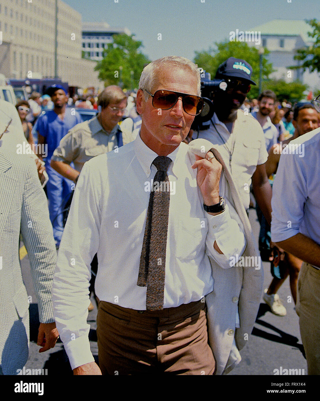 Washington, DC., 1985 Actor Paul Newman at anti apartheid demonstration ...