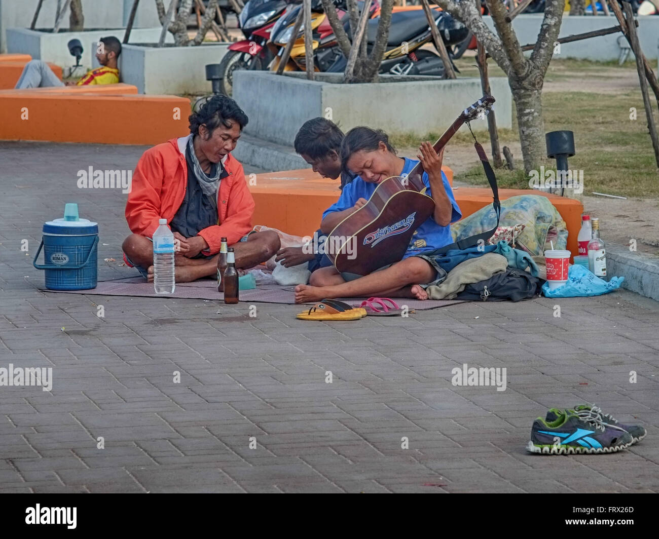 Local boat yard workers around the pier Stock Photo - Alamy