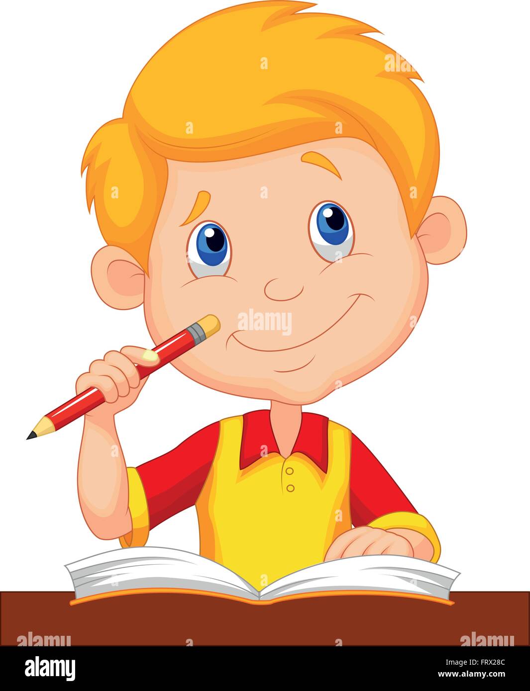 Little boy studying Stock Vector Image & Art - Alamy