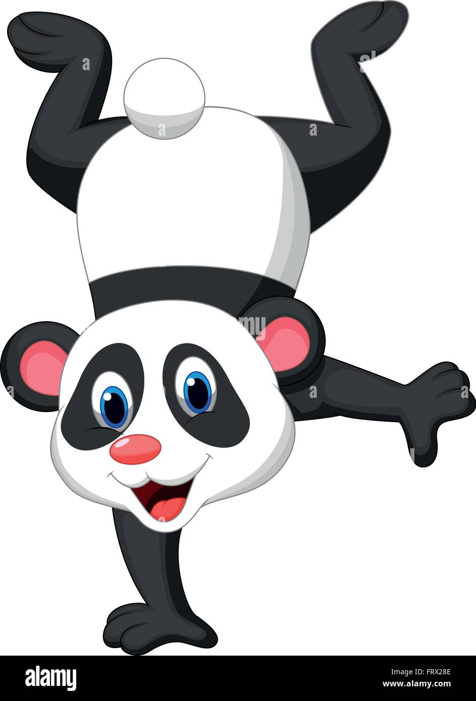 Panda cartoon standing on his hand Stock Vector Image & Art - Alamy