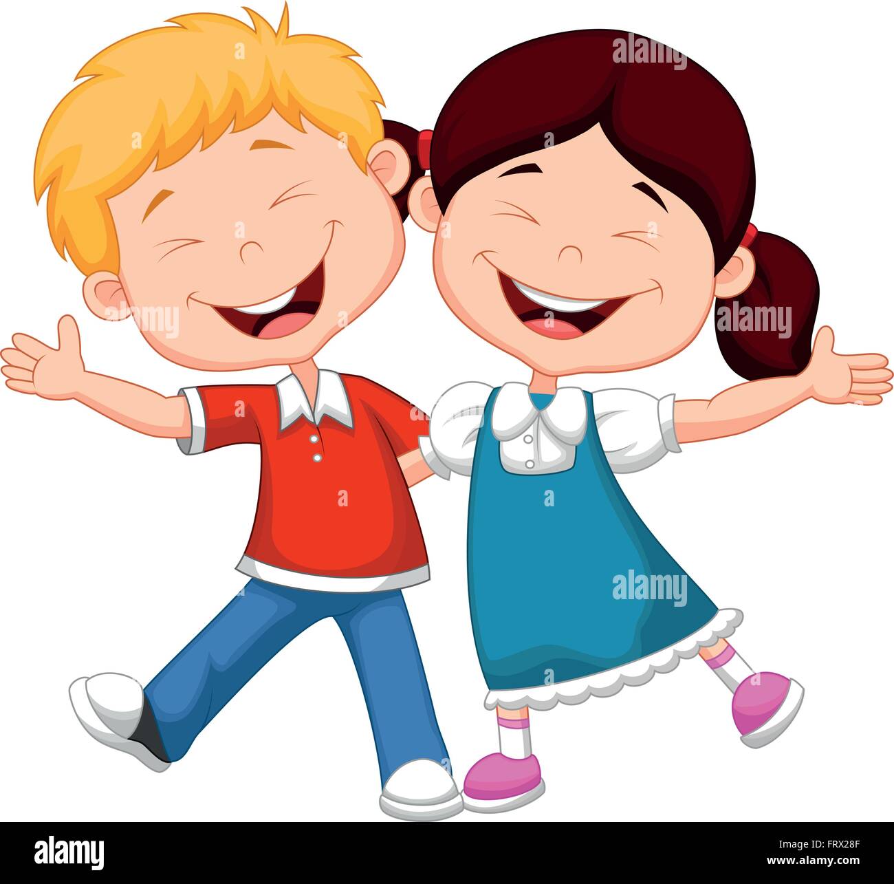 Happy children cartoon Stock Vector Image & Art - Alamy