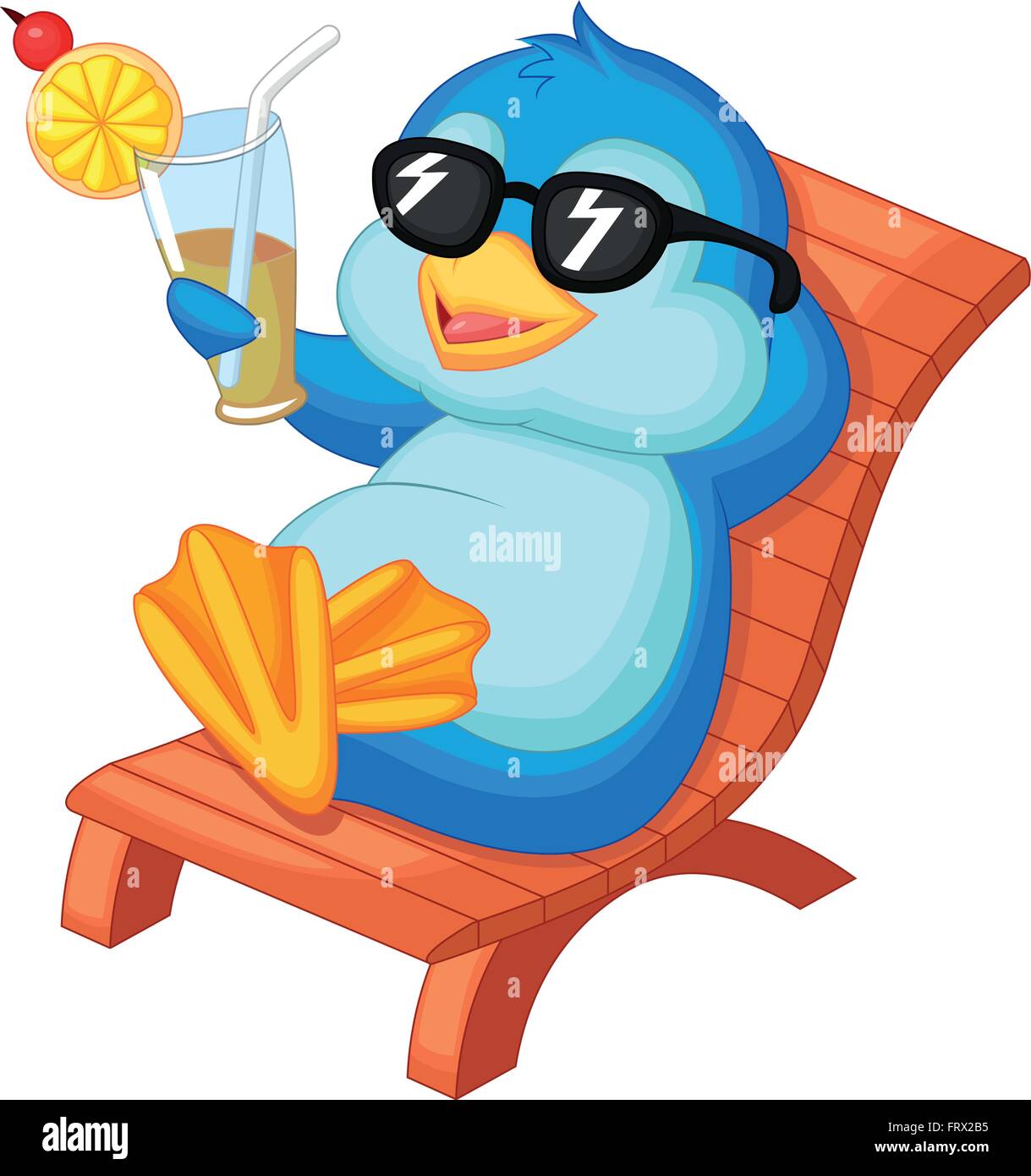 Cute penguin sitting on beach chair Stock Vector Image & Art - Alamy