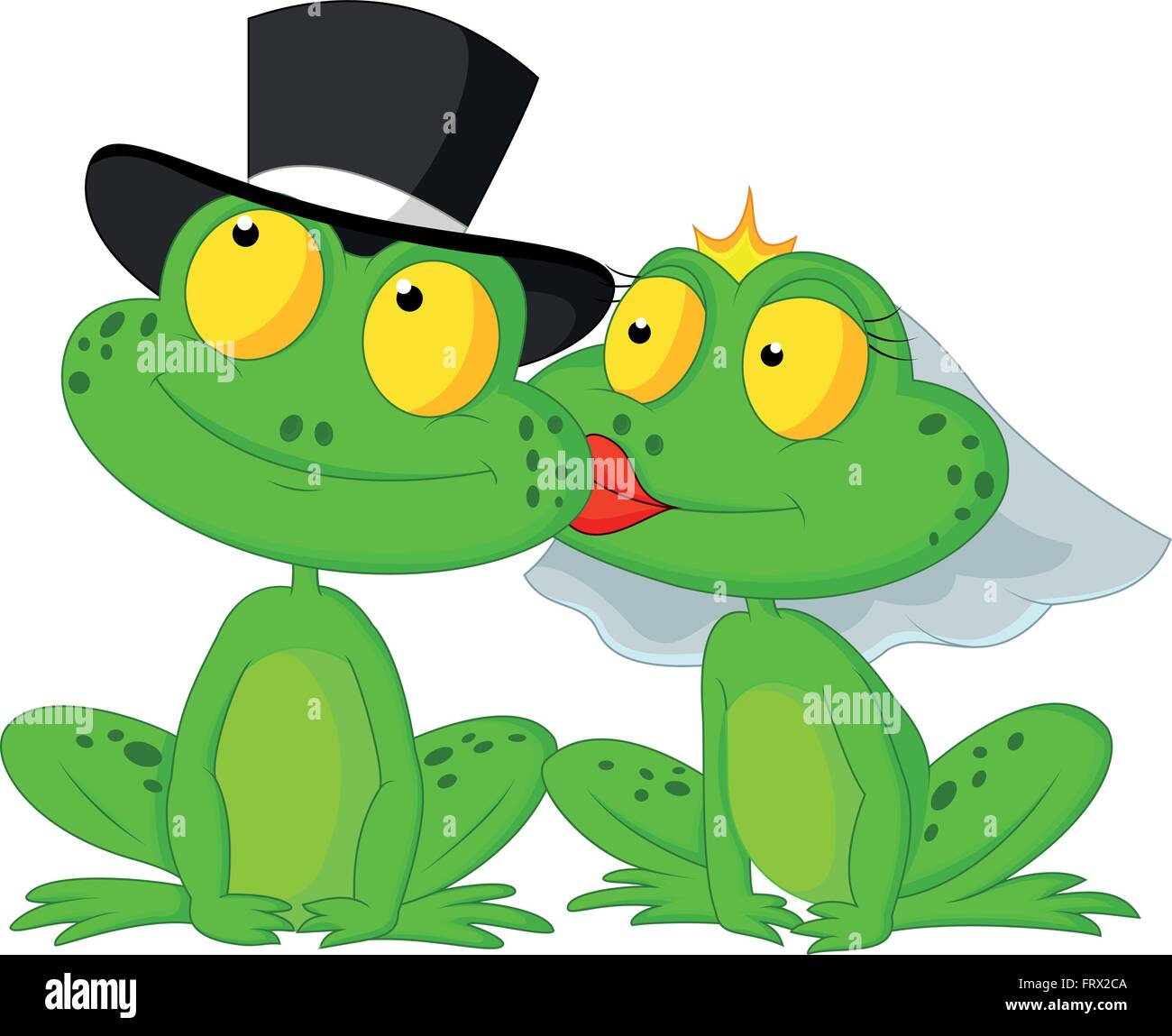 Married frog kissing Stock Vector Image & Art - Alamy