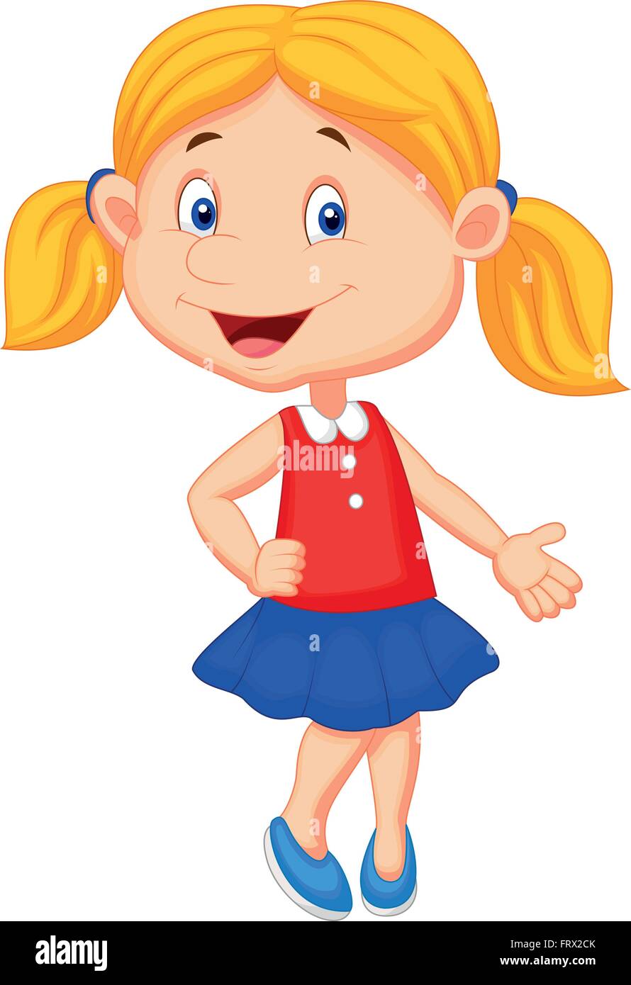 Cute girl cartoon presenting Stock Vector Image & Art - Alamy