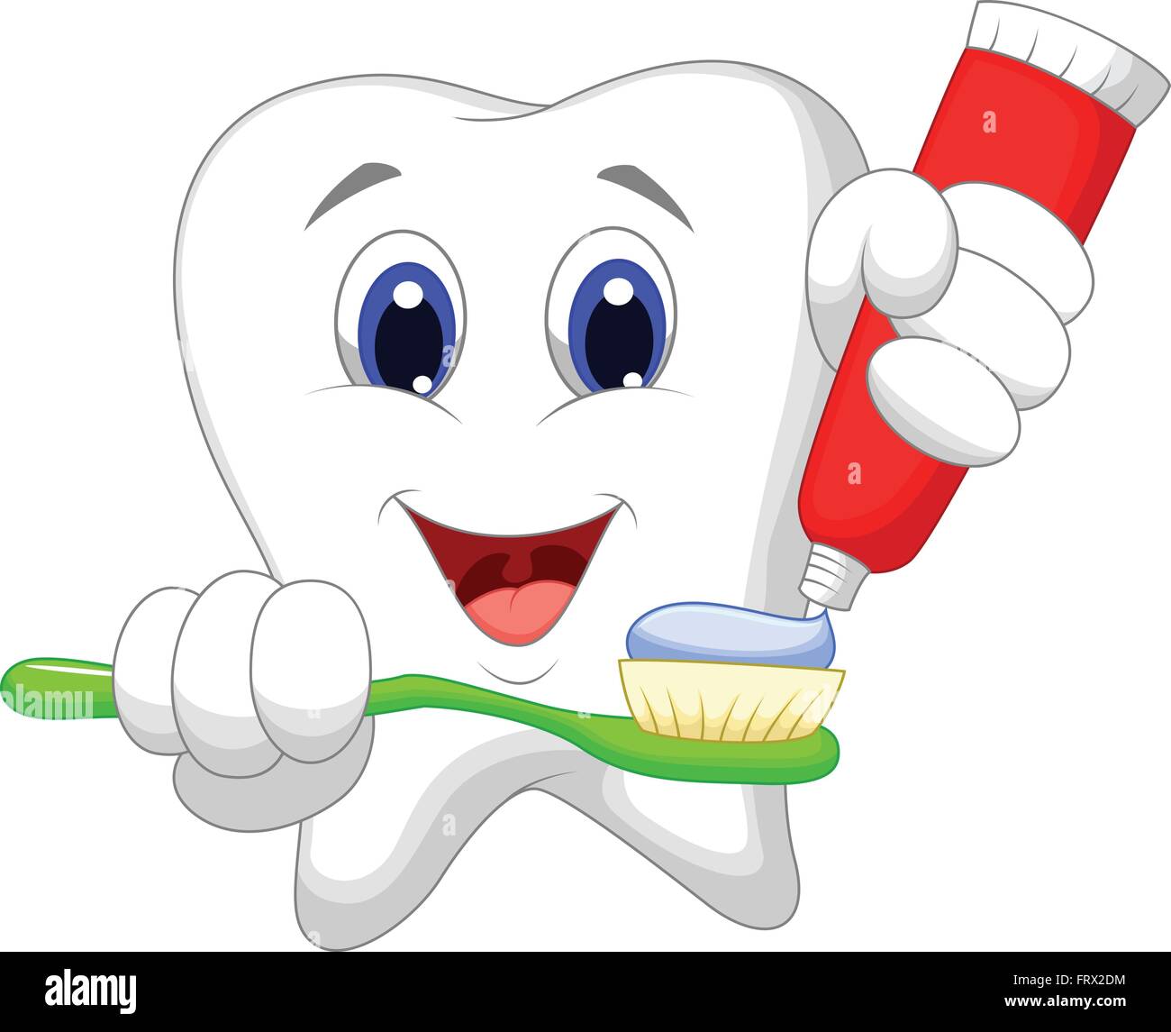 Tooth putting tooth paste on her toothbrush Stock Vector Image & Art ...