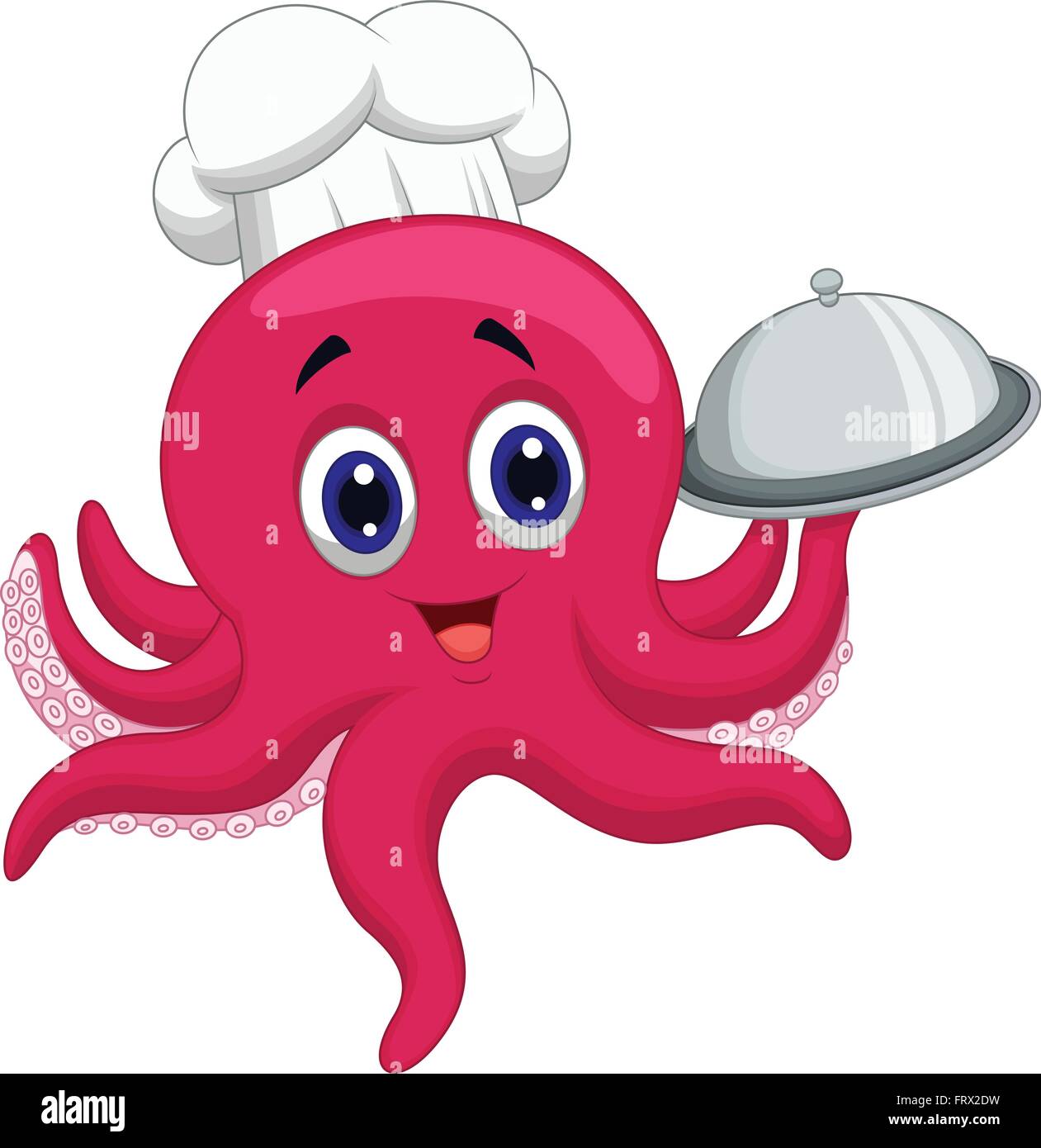 Octopus chef holding platter Stock Vector Image & Art - Alamy