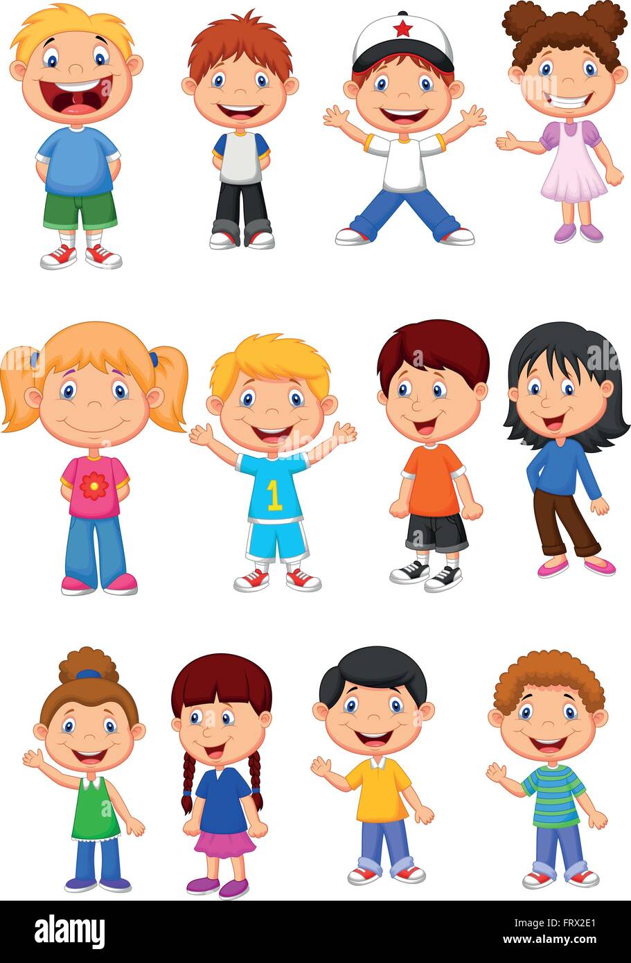 Portrait family children posing Stock Vector Images - Alamy