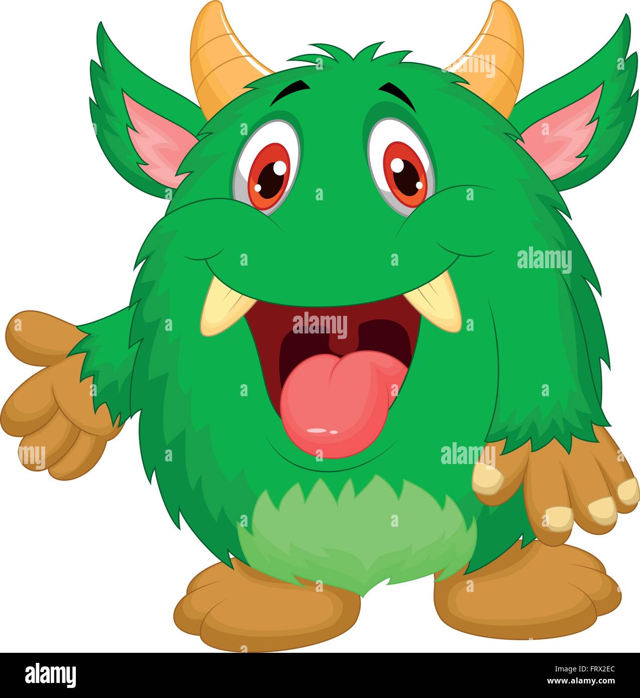 funny green monster cartoon Stock Vector Image & Art - Alamy