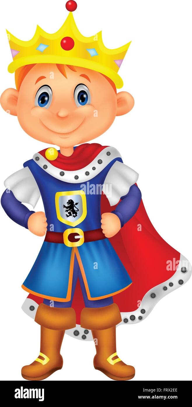 Cute boy with king costume Stock Vector Image & Art - Alamy