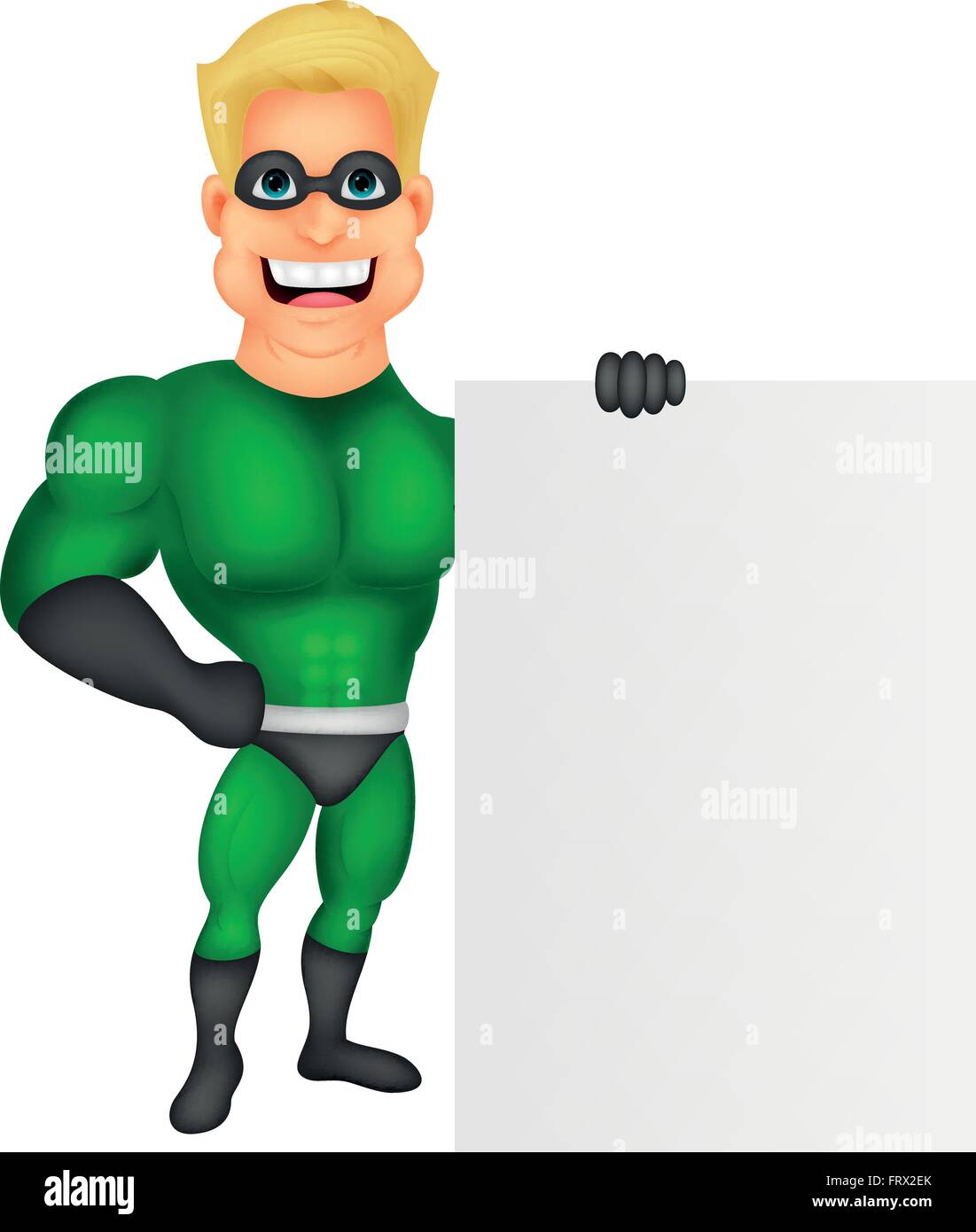 Superhero cartoon with blank sign Stock Vector Image & Art - Alamy