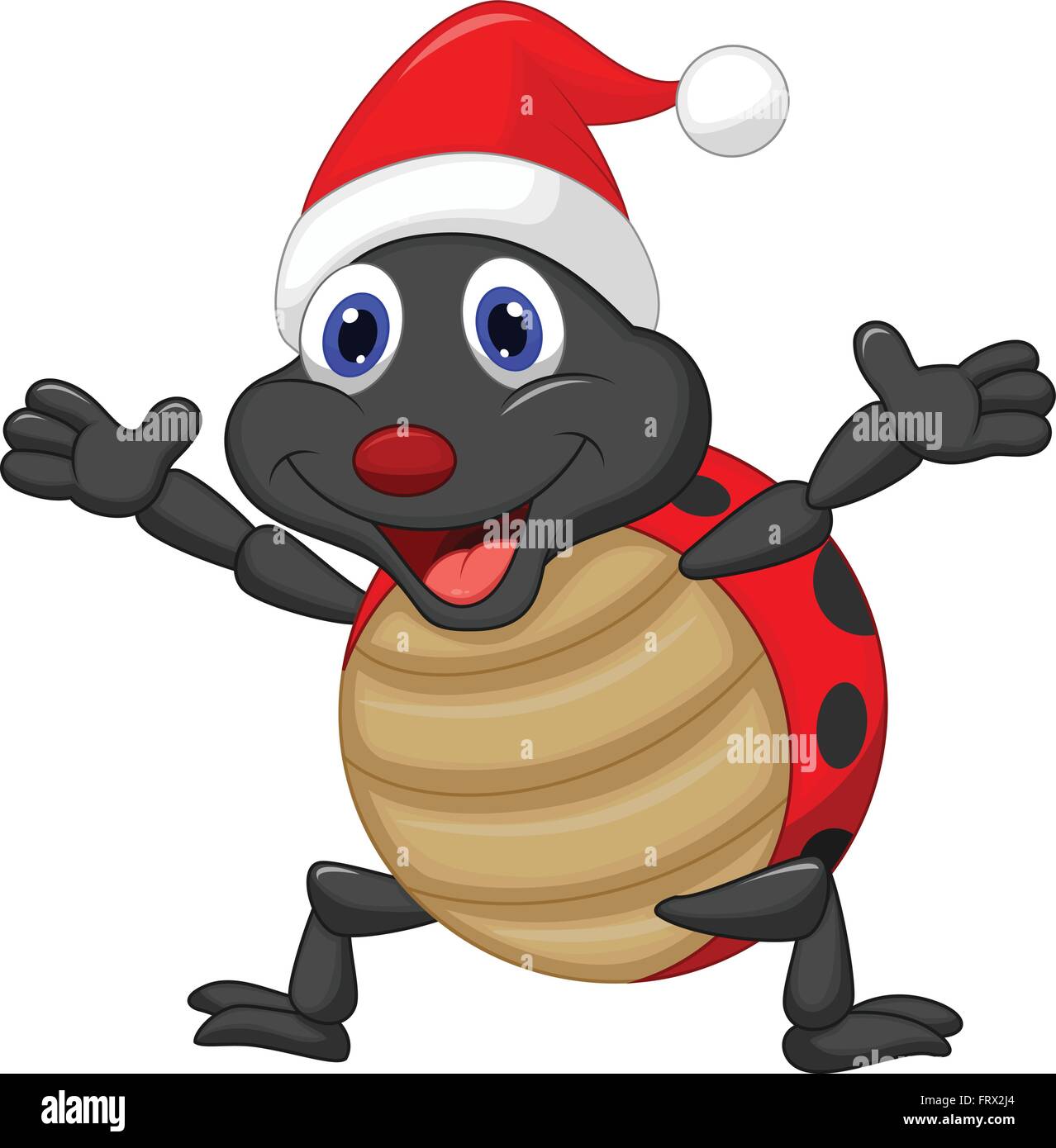 Cute ladybug cartoon wearing red hat Stock Vector Image & Art - Alamy
