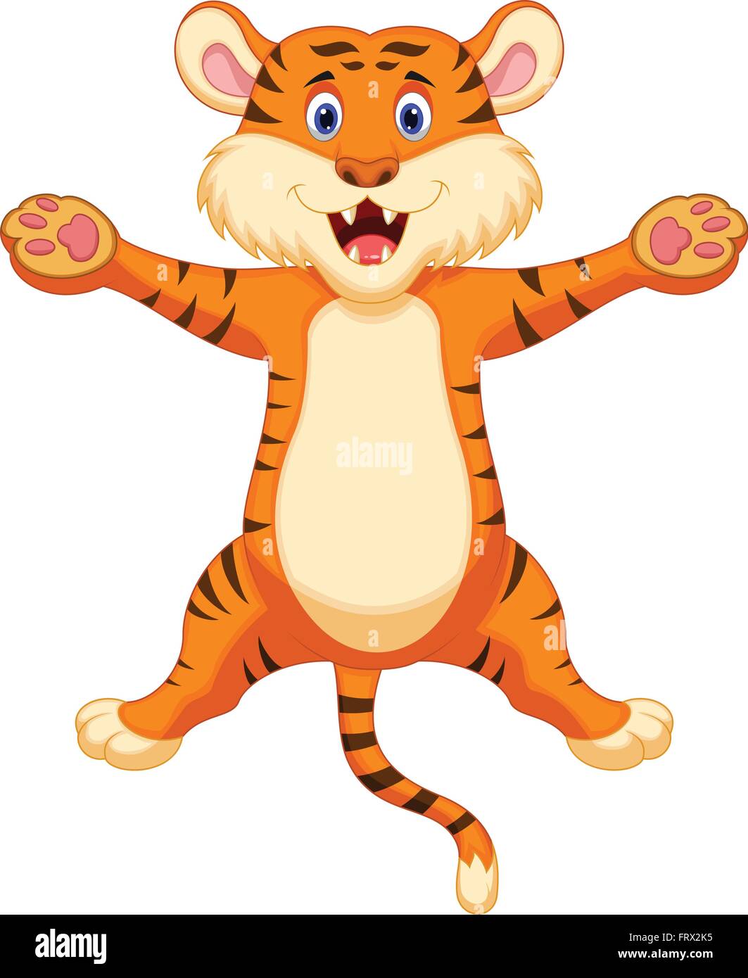 Happy tiger cartoon Stock Vector Image & Art - Alamy