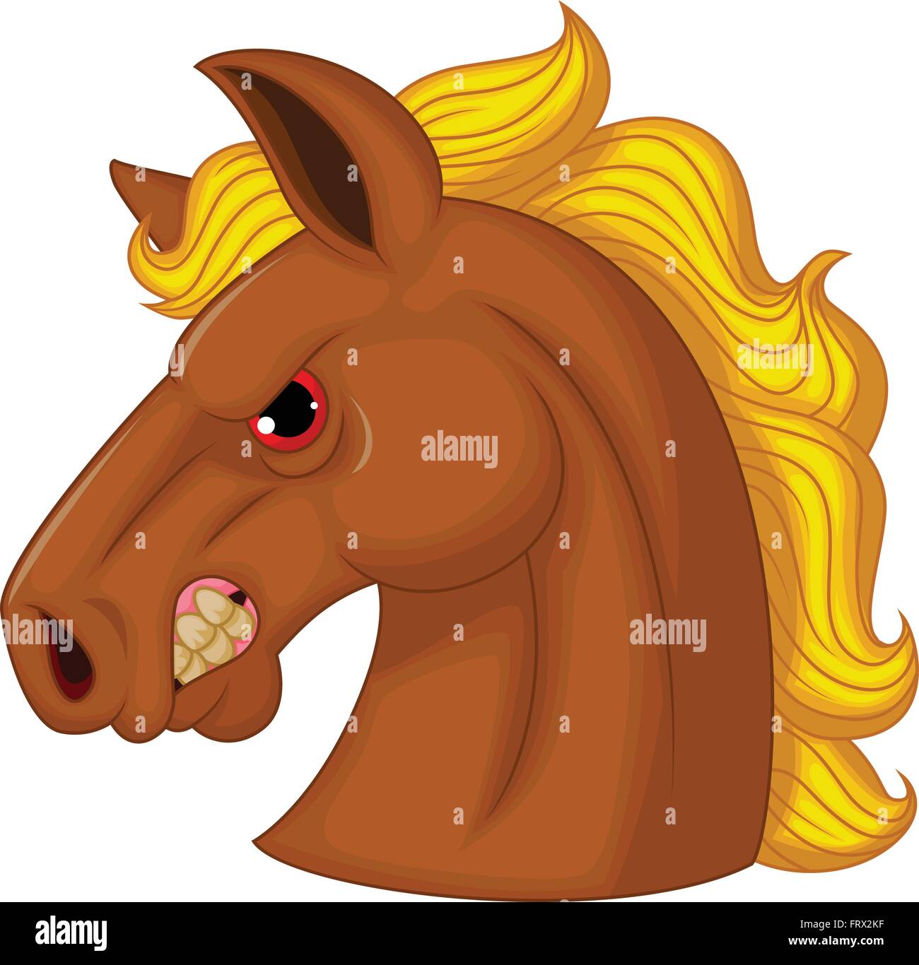 Cartoon Angry Horse Head An Illustration Of A Fierce Horse Animal