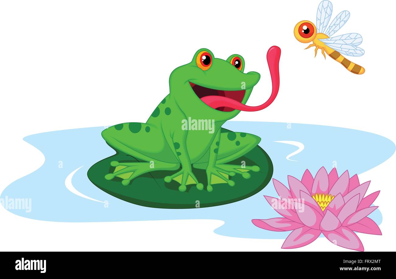 Dragonfly and lotus flower Stock Vector Images - Alamy