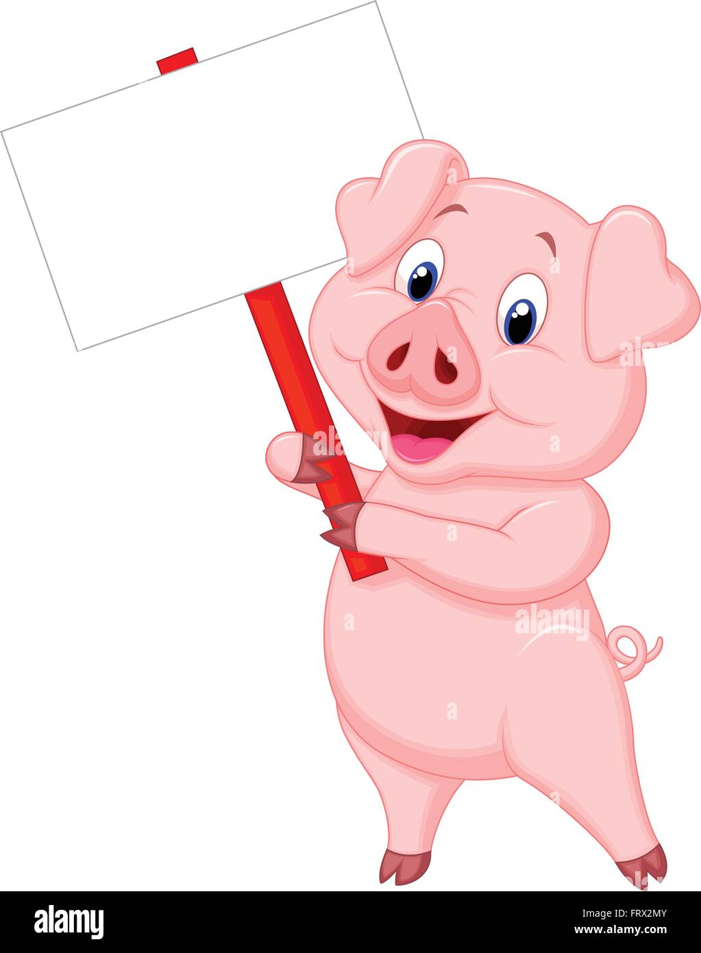 Cute pig cartoon with blank sign Stock Vector Image & Art - Alamy