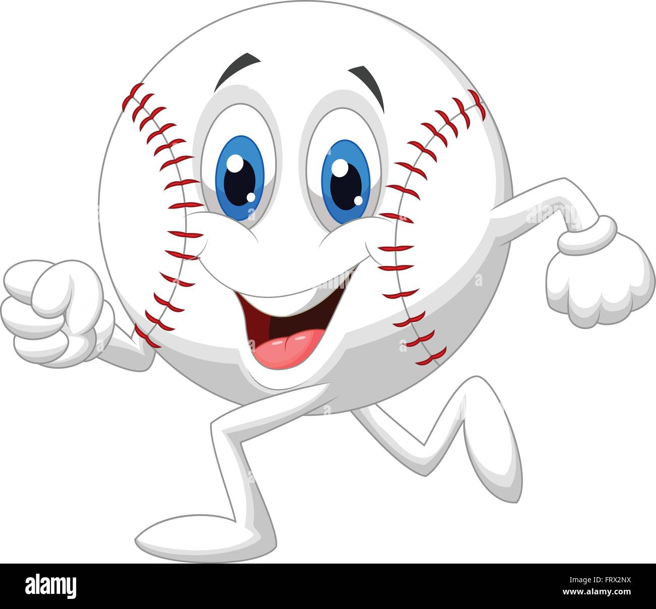 Cute baseball cartoon running Stock Vector Image & Art - Alamy