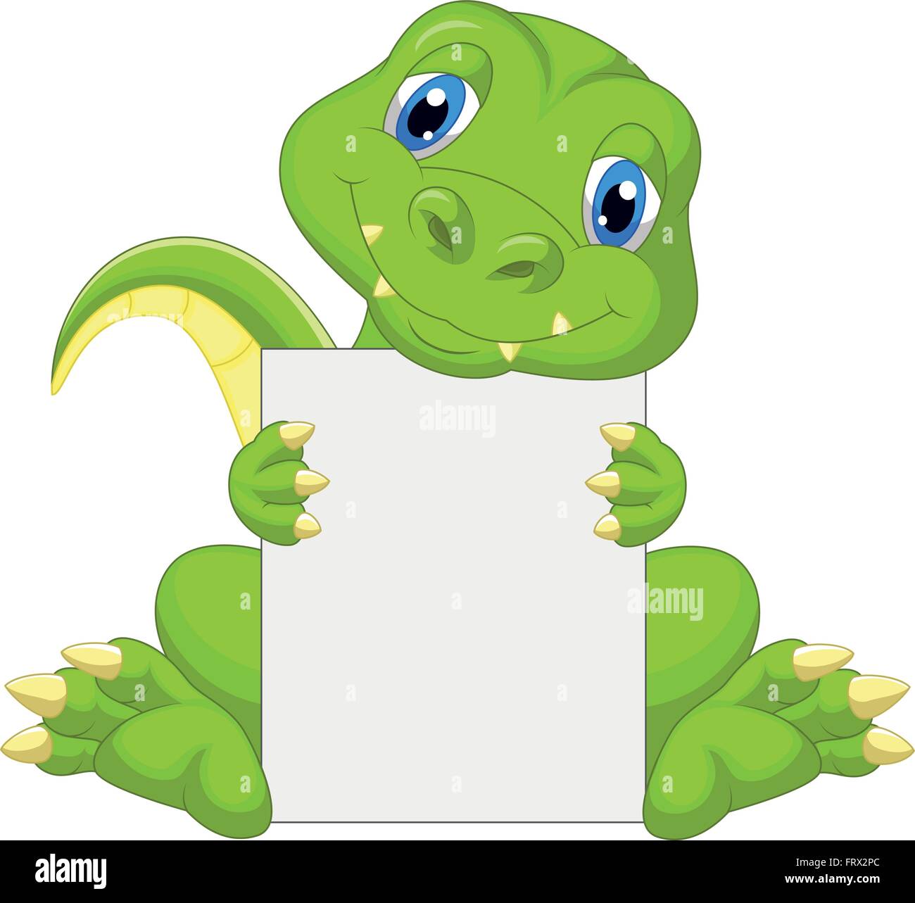 Cute dinosaur cartoon holding blank sign Stock Vector Image & Art - Alamy