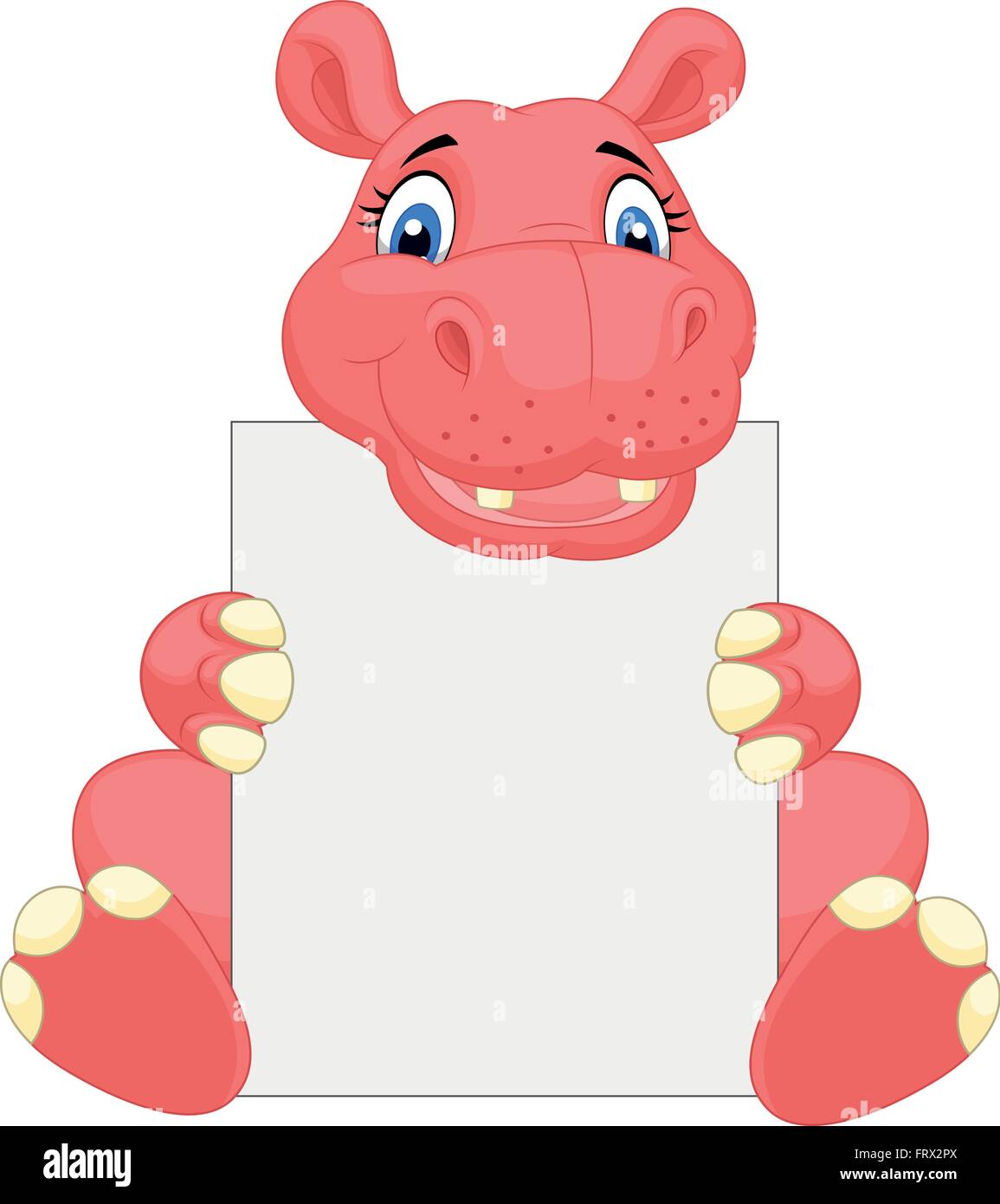 Cute hippo cartoon blank sign Stock Vector Images - Alamy
