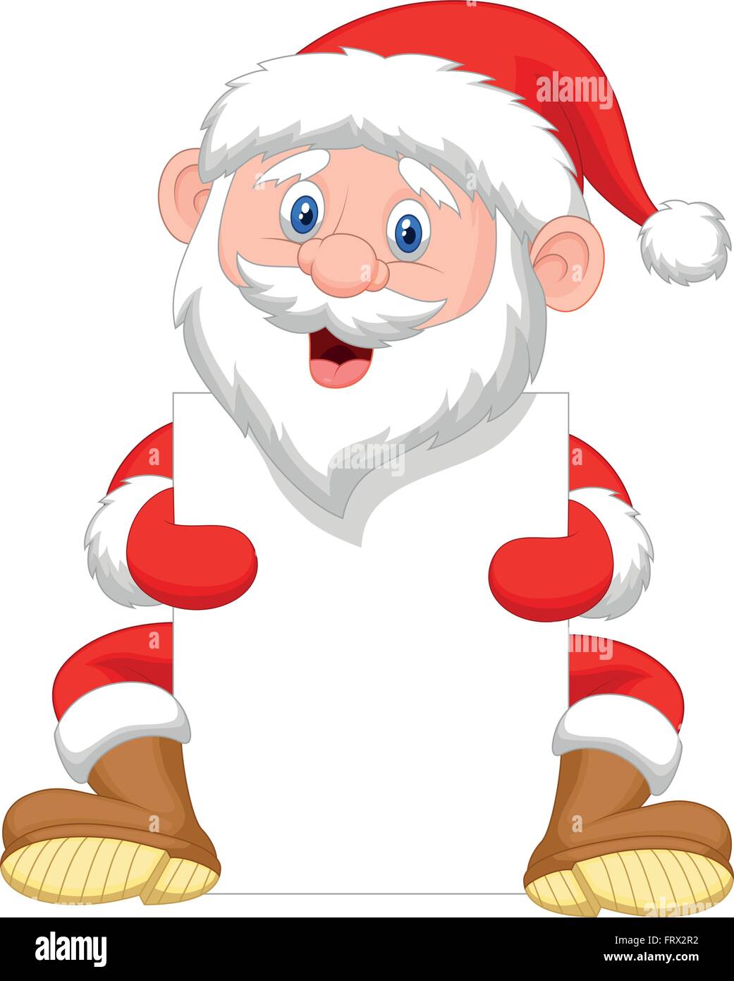 Santa clause cartoon holding blank sign Stock Vector Image & Art - Alamy