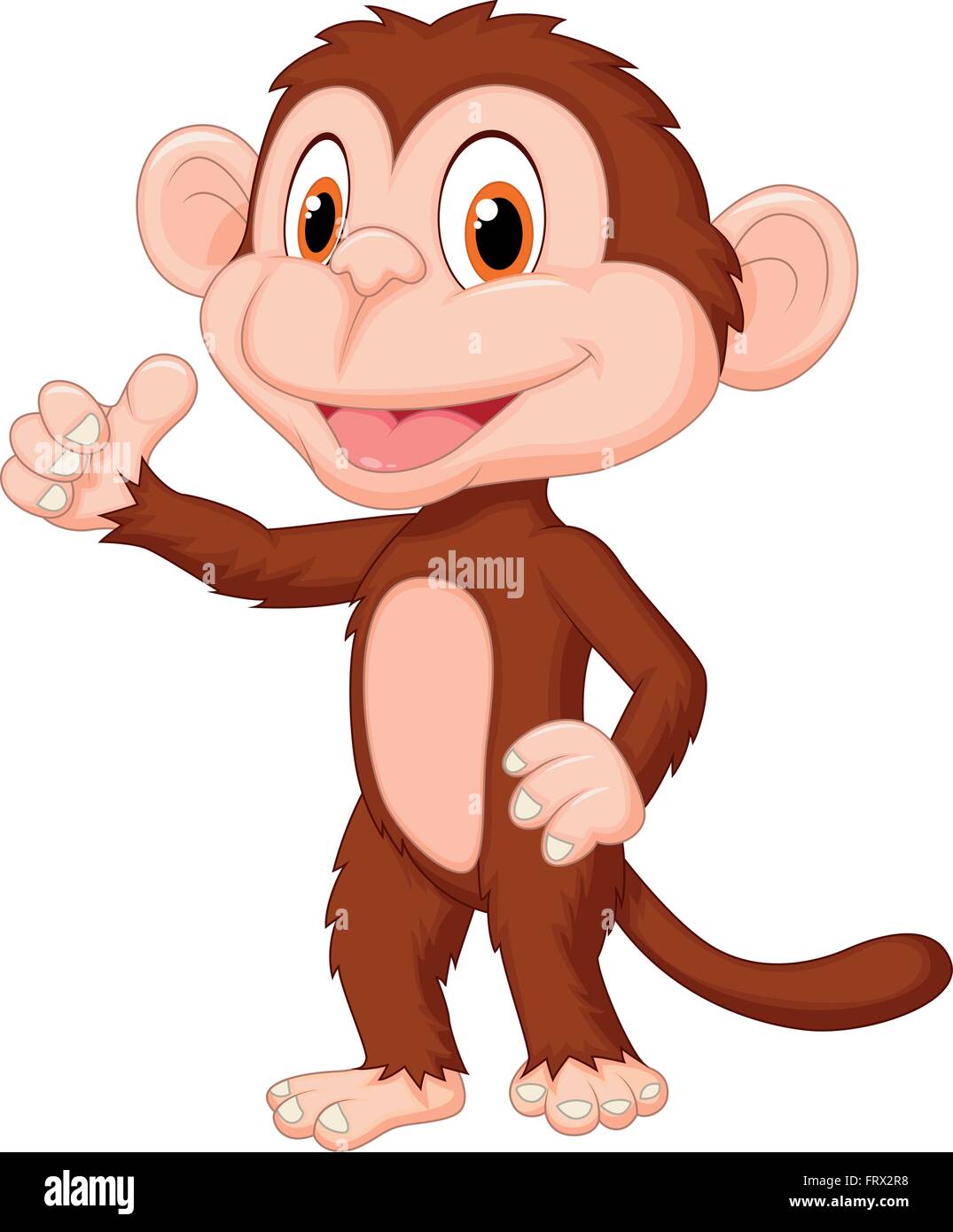 Cute monkey cartoon giving thumb up Stock Vector Image & Art - Alamy