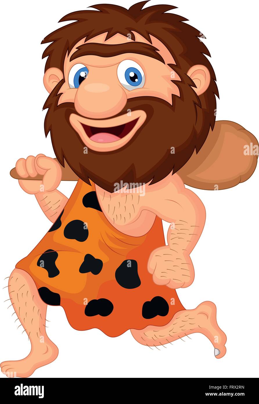 Funny caveman cartoon running Stock Vector Image & Art - Alamy