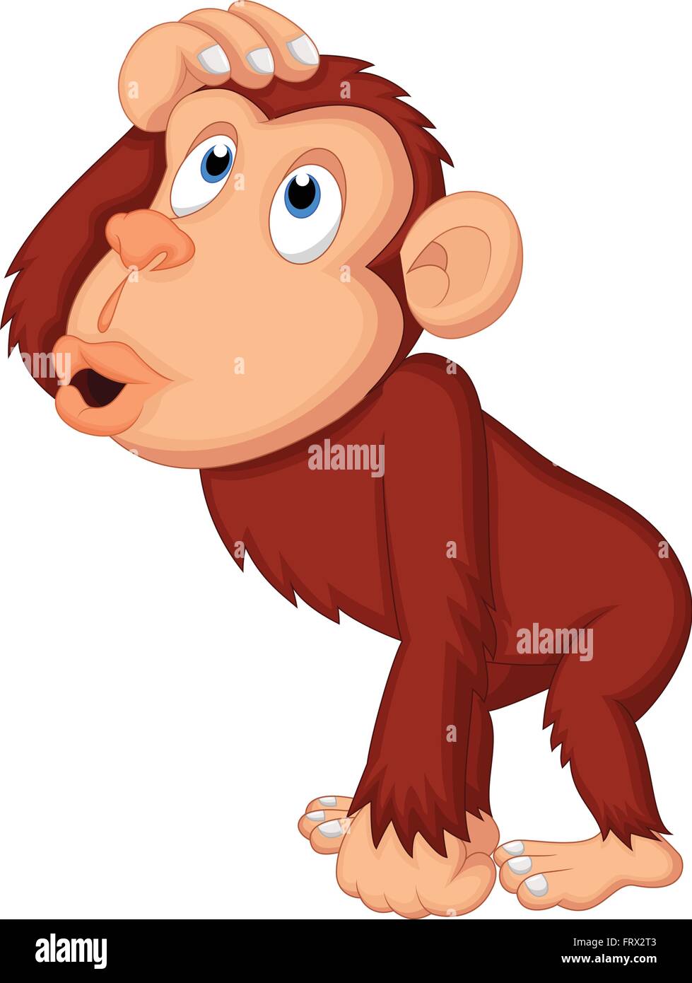 Chimpanzee cartoon thinking Stock Vector Image & Art - Alamy