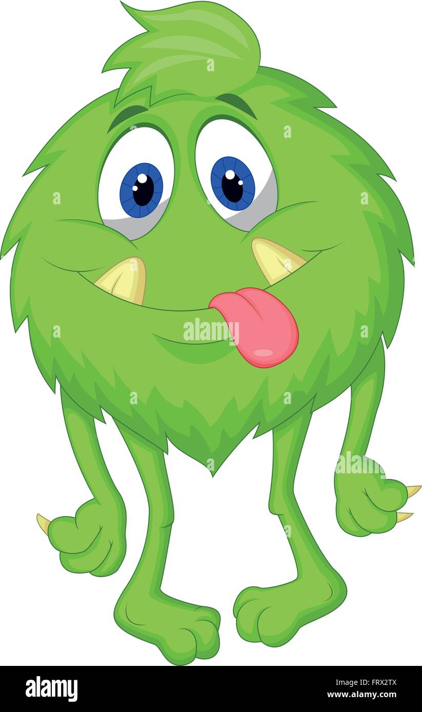 Cute hairy green monster Stock Vector Image & Art - Alamy