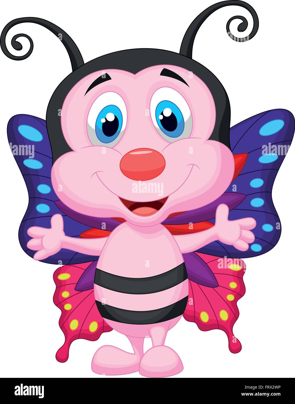 Happy butterfly cartoon Stock Vector Image & Art - Alamy