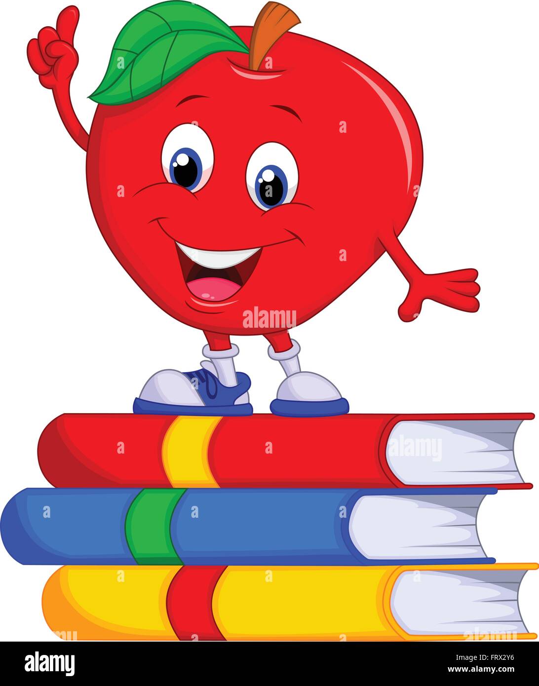 Cute apple cartoon pointing its finger Stock Vector Image & Art - Alamy