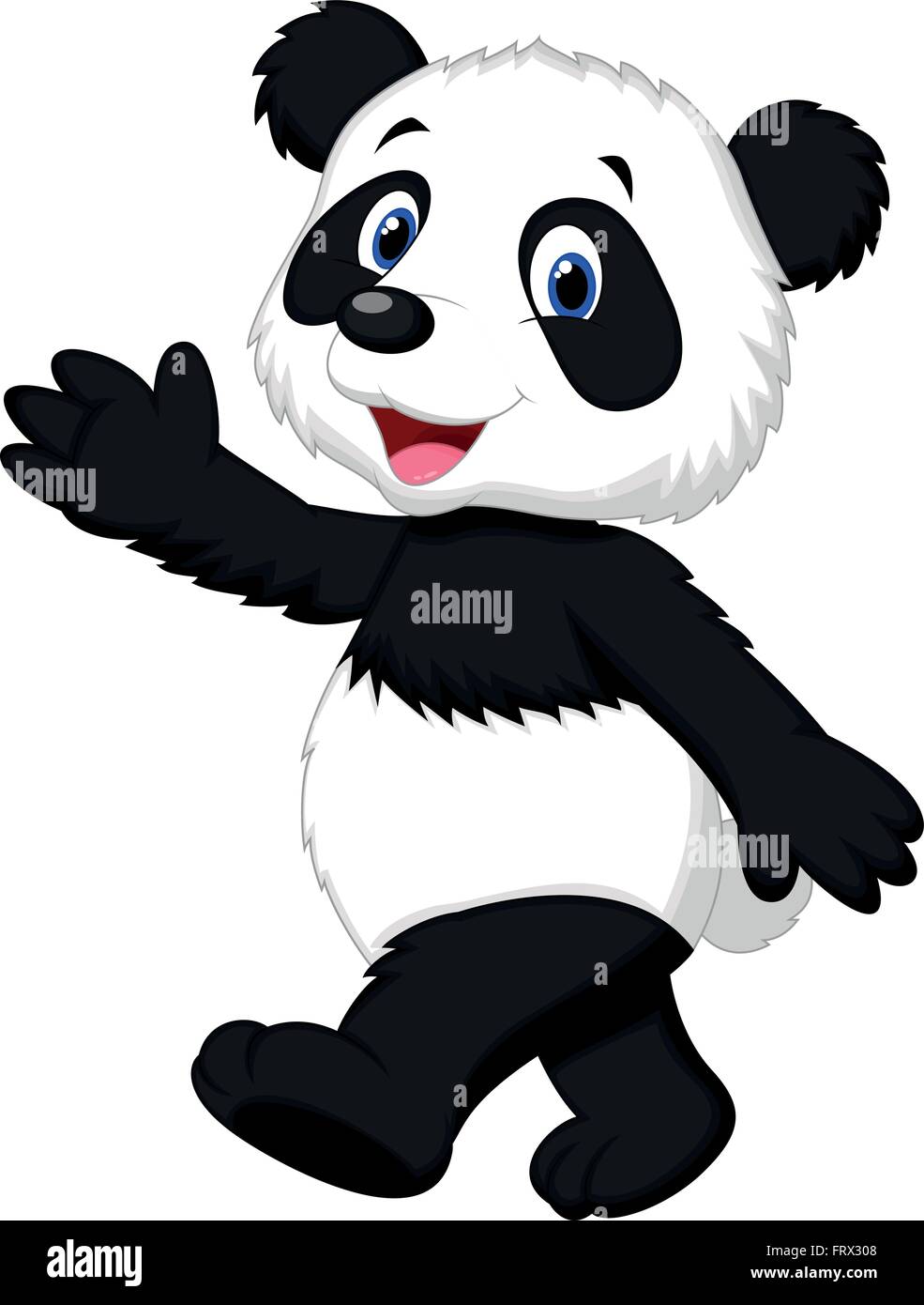 Cute panda cartoon waving hand Stock Vector Image & Art - Alamy