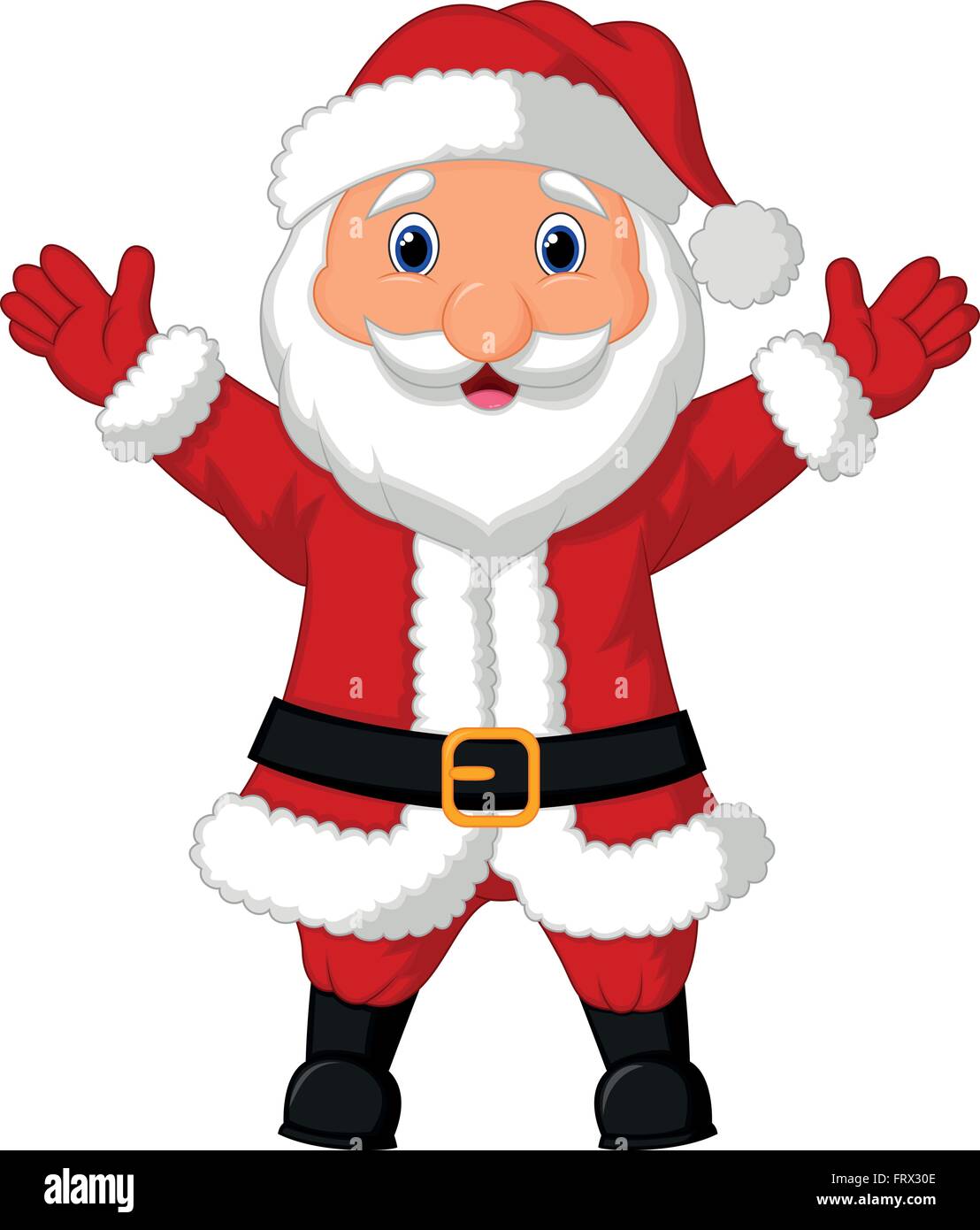 Cute Santa cartoon waving hand Stock Vector Image & Art - Alamy
