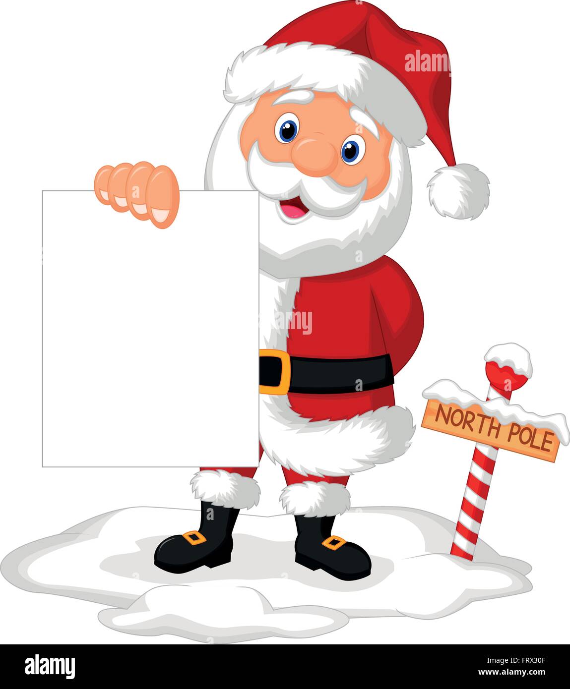 Santa clause cartoon holding blank sign Stock Vector Image & Art - Alamy