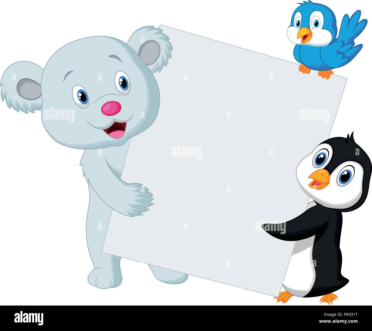 Cute animal holding blank sign Stock Vector Image & Art - Alamy