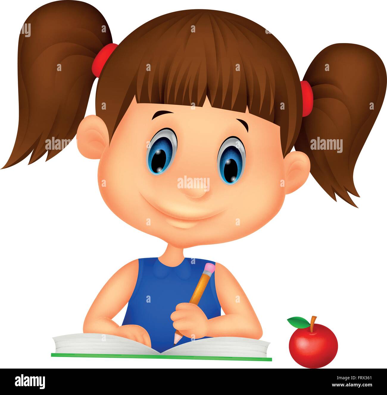 Girl Ponytail Writing Desk High Resolution Stock Photography and Images ...