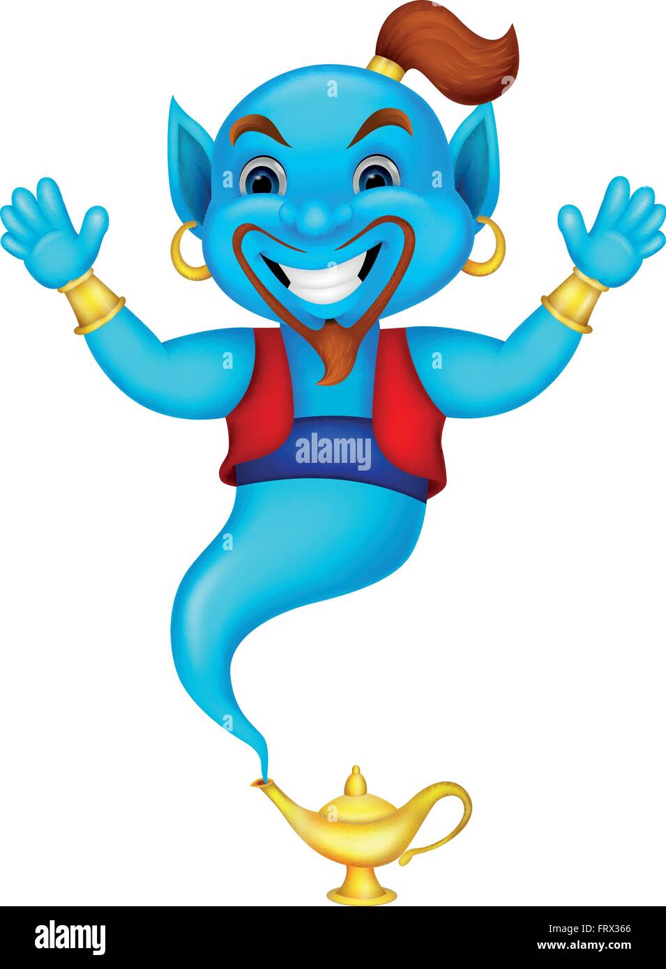 Genie coming out of a gold magic oil lamp Stock Vector Image & Art - Alamy