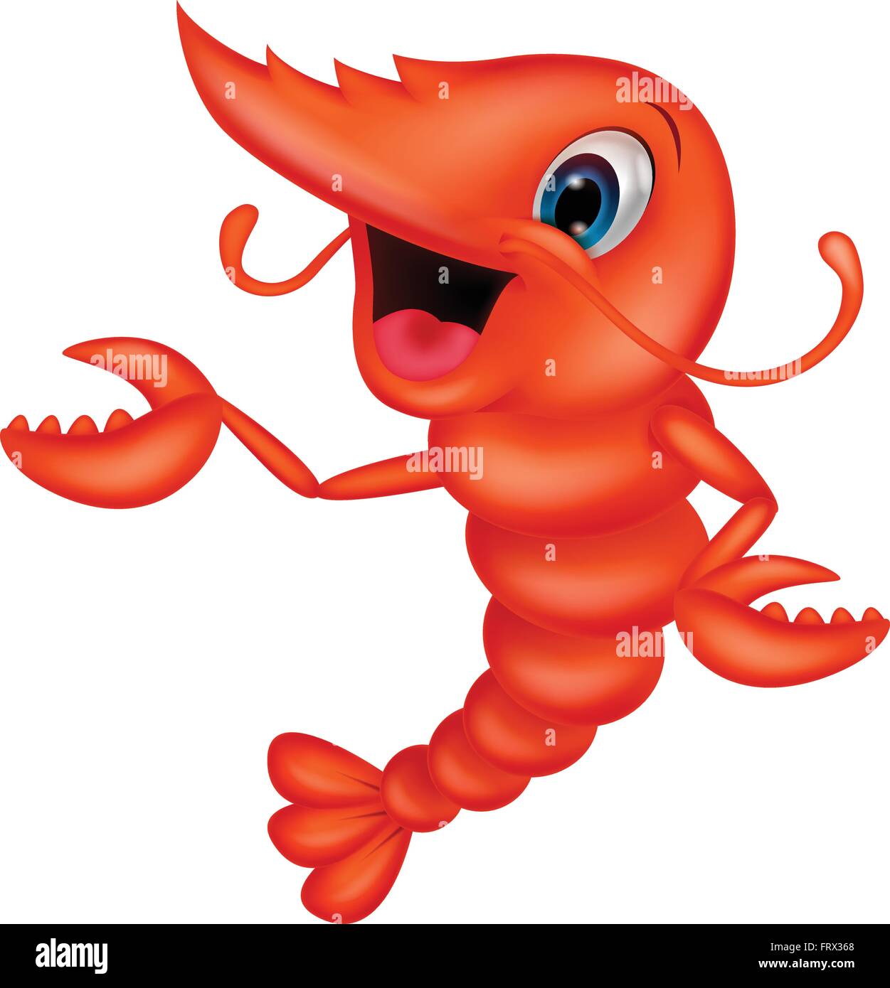 Cute shrimp cartoon presenting Stock Vector Image & Art - Alamy