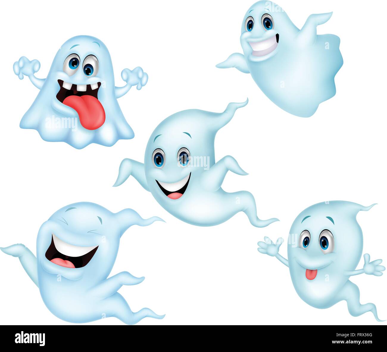 Cute ghost cartoon collection set Stock Vector Image & Art - Alamy