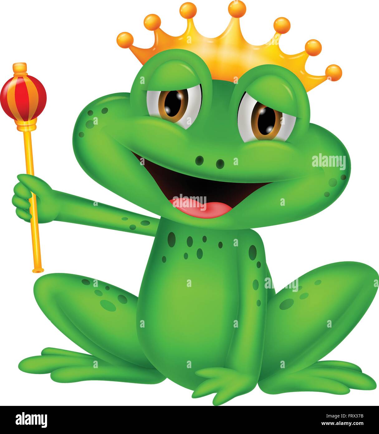 Happy frog king cartoon Stock Vector Image & Art - Alamy