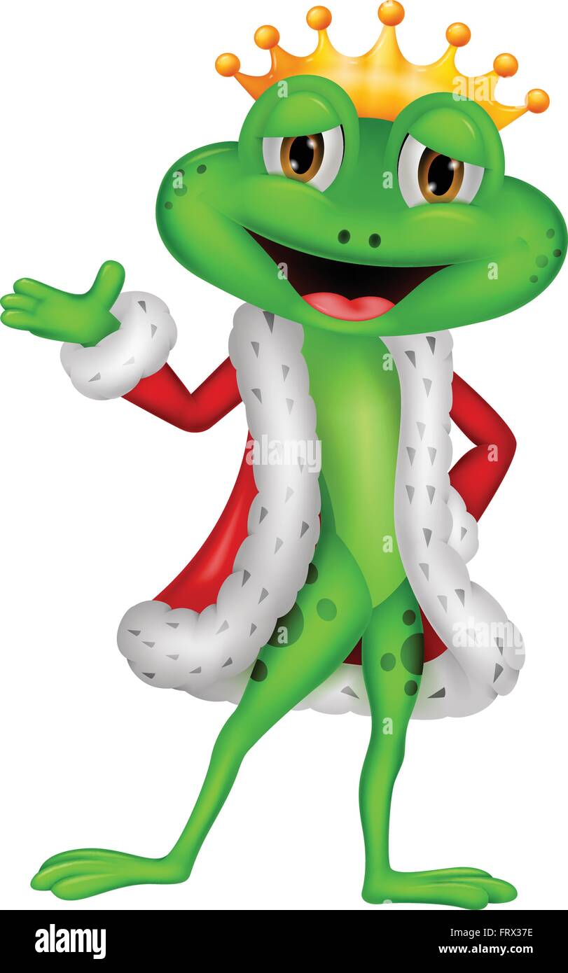 Happy frog king cartoon presenting Stock Vector Image & Art - Alamy