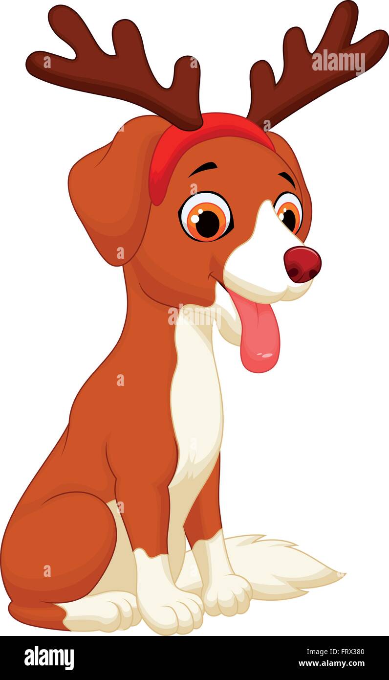 Dog Wearing Christmas Reindeer Stock Vector Image & Art - Alamy