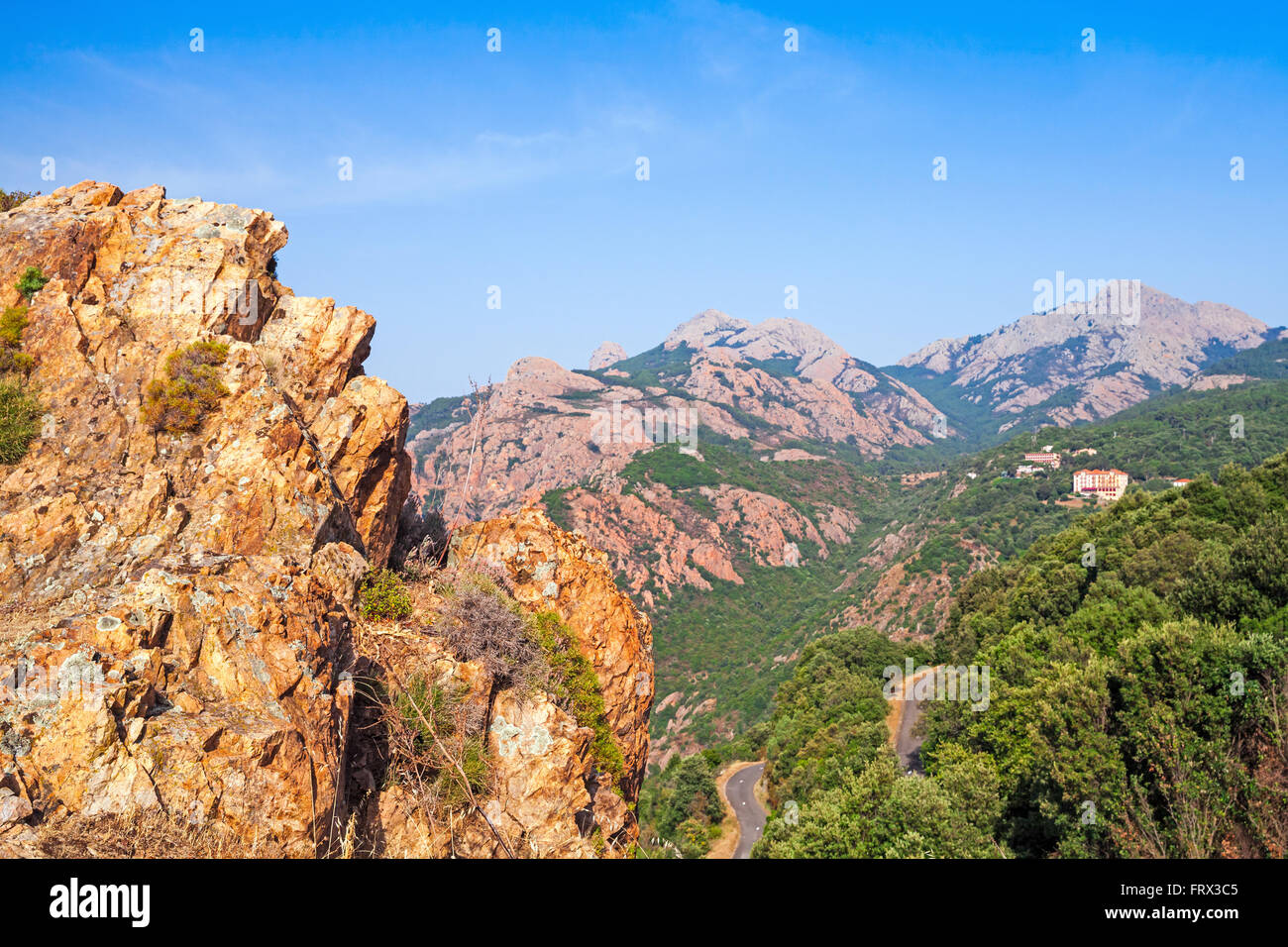 Natural landscape with mountains and sky. South region of Corsica ...